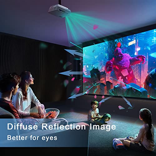 Mini Projector, Eazvue Portable Video Projector, 2022 Upgraded 55000 Hours 1080P Supported Home Theater Movie Projector, Compatible with HDMI,VGA,USB,AV,Laptop,Smartphone
