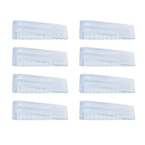 HOME MASTER HARDWARE 3.5in Clear Rubber Wedge Door Stopper Wall Protector Door Stop Wedge Non Marking No Sliding for Hotel, Home, or Office 8 Pack Light Blue