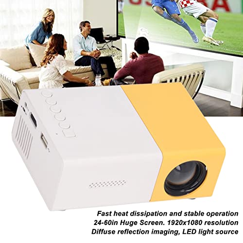 Pocket Video Projector, Portable Mini Home Projector Home Theater Movie Projector, for iOS, for Android, for Windows, PS, Laptop, Set Top Boxes, Cameras, U Disks, AV, USB, HDMI(#1)