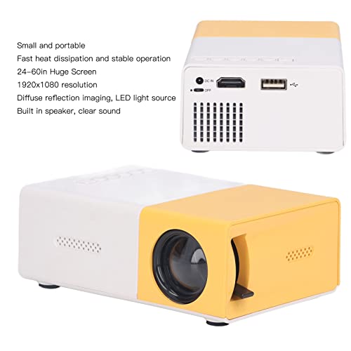 Pocket Video Projector, Portable Mini Home Projector Home Theater Movie Projector, for iOS, for Android, for Windows, PS, Laptop, Set Top Boxes, Cameras, U Disks, AV, USB, HDMI(#1)