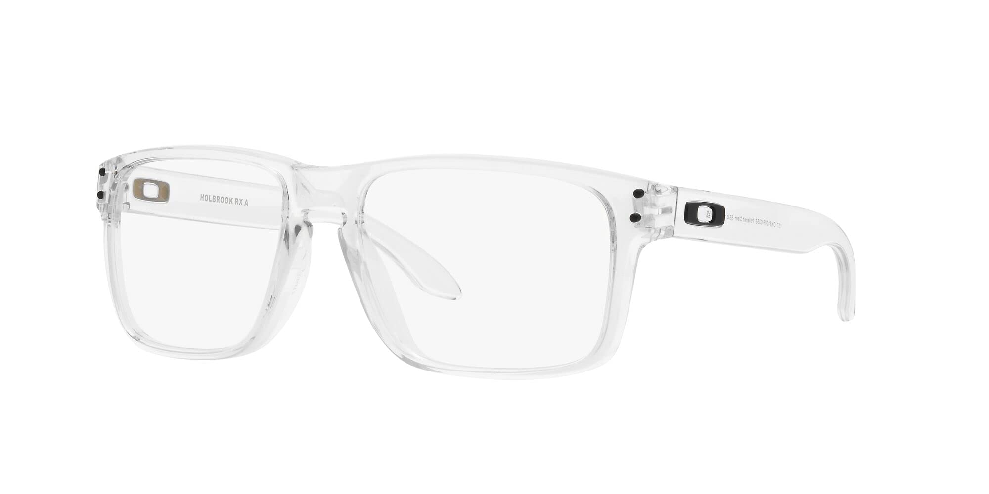 Oakley Men's Ox8100f Holbrook Rx Low Bridge Fit Square Prescription Eyewear Frames, Polished Clear/Demo Lens, 56 mm