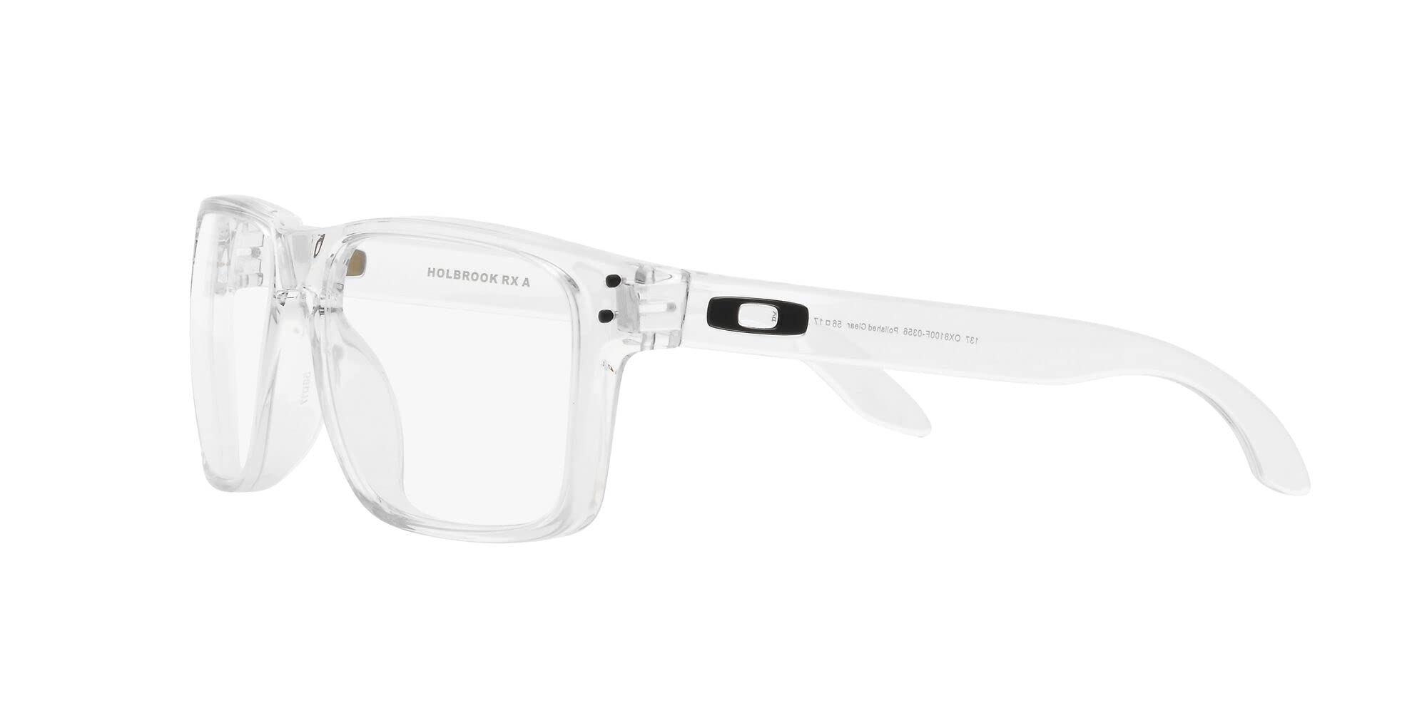 Oakley Men's Ox8100f Holbrook Rx Low Bridge Fit Square Prescription Eyewear Frames, Polished Clear/Demo Lens, 56 mm
