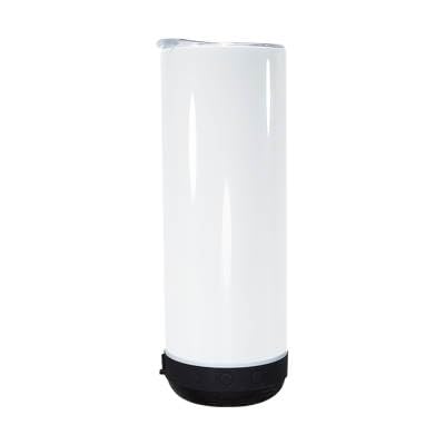 20 oz Sublimation Water Bottle with Lid and Straw; Tumbler to Your Likes with Bluetooth, LED Light; Gift for parents, friends, holidays, independence day, christmas, celebration, pool parties (Black)