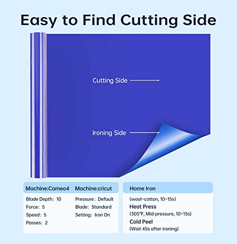 VAST WANT HTV Vinyl Bundle Heat Transfer Vinyl-8 Pack 12" x 5FT HTV Vinyl, Iron on Vinyl for All Cutter Machine, HTV Vinyl Rolls Easy to Cut & Weed