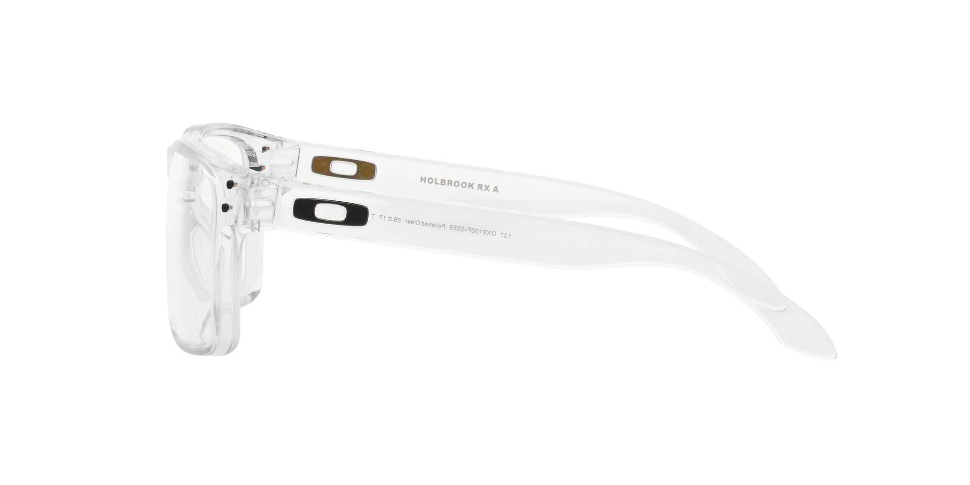 Oakley Men's Ox8100f Holbrook Rx Low Bridge Fit Square Prescription Eyewear Frames, Polished Clear/Demo Lens, 56 mm