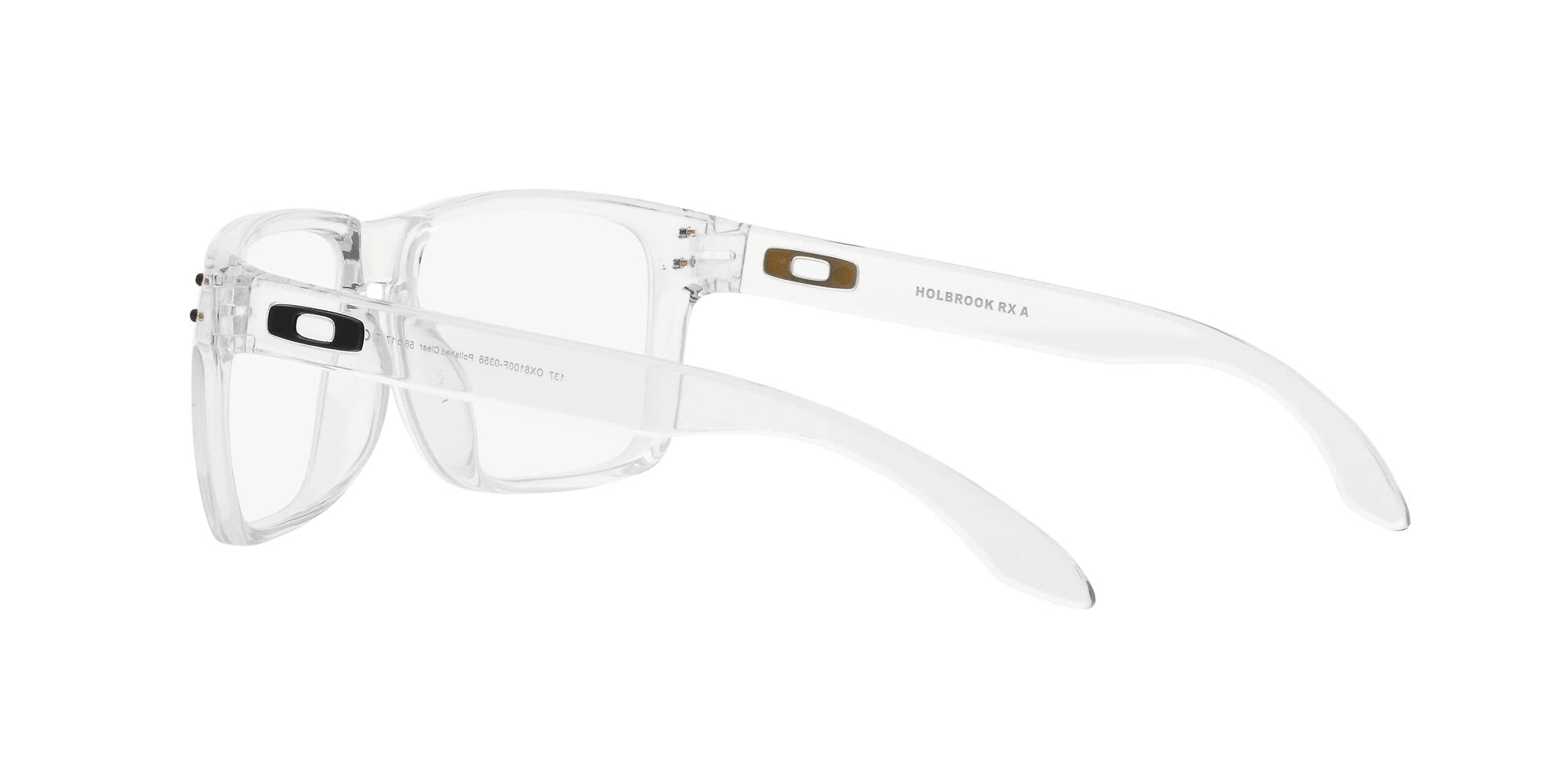 Oakley Men's Ox8100f Holbrook Rx Low Bridge Fit Square Prescription Eyewear Frames, Polished Clear/Demo Lens, 56 mm