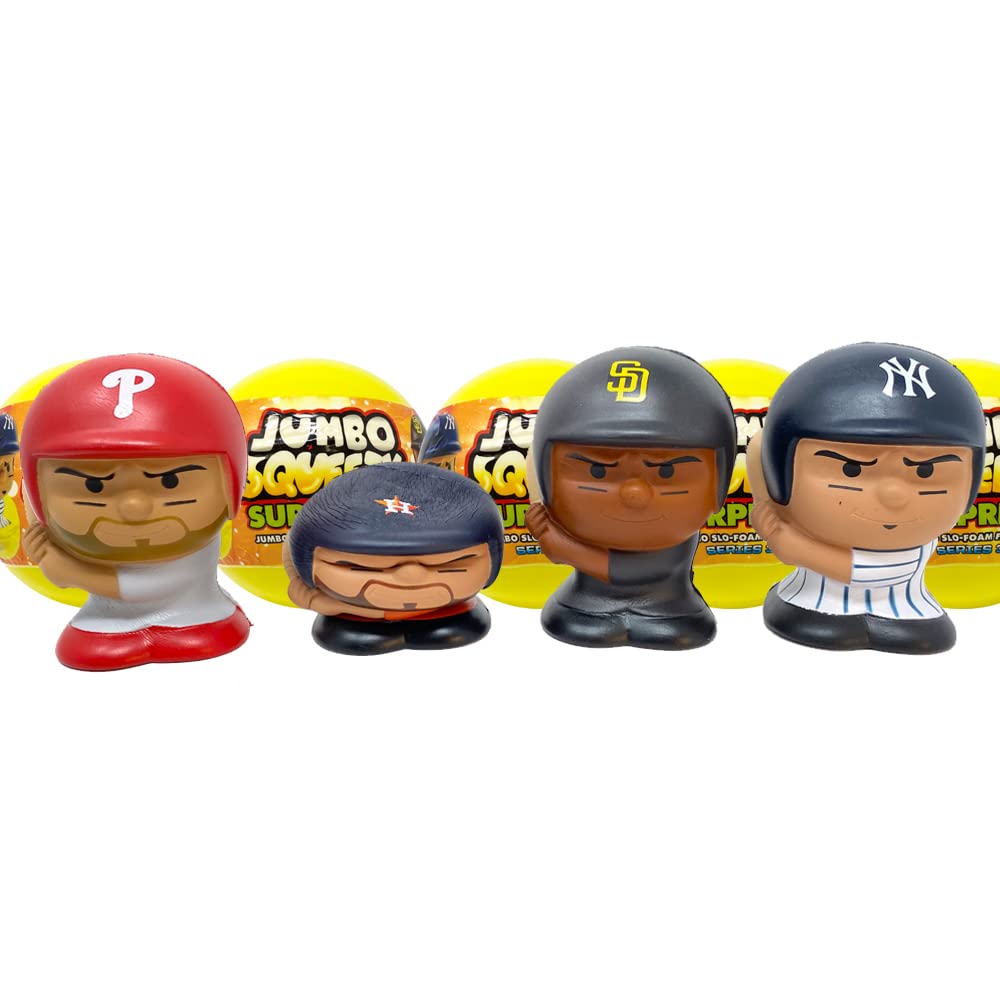 Party Animal Series 3 Jumbo Squeezy Surprise! One (1) Giant Capsule SqueezyMates MLB Figure, Team Colors, 3.75" Tall