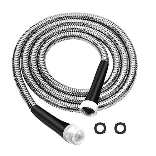 FUDESY 10ft Metal Garden Hose, Heavy Duty 304 Stainless Steel Water Hose Extension, Flexible, Lightweight, Kink & Tangle Free, Rust Proof, High Pressure, Easy to Store for Yard, Outdoor, RV(No Nozzle)