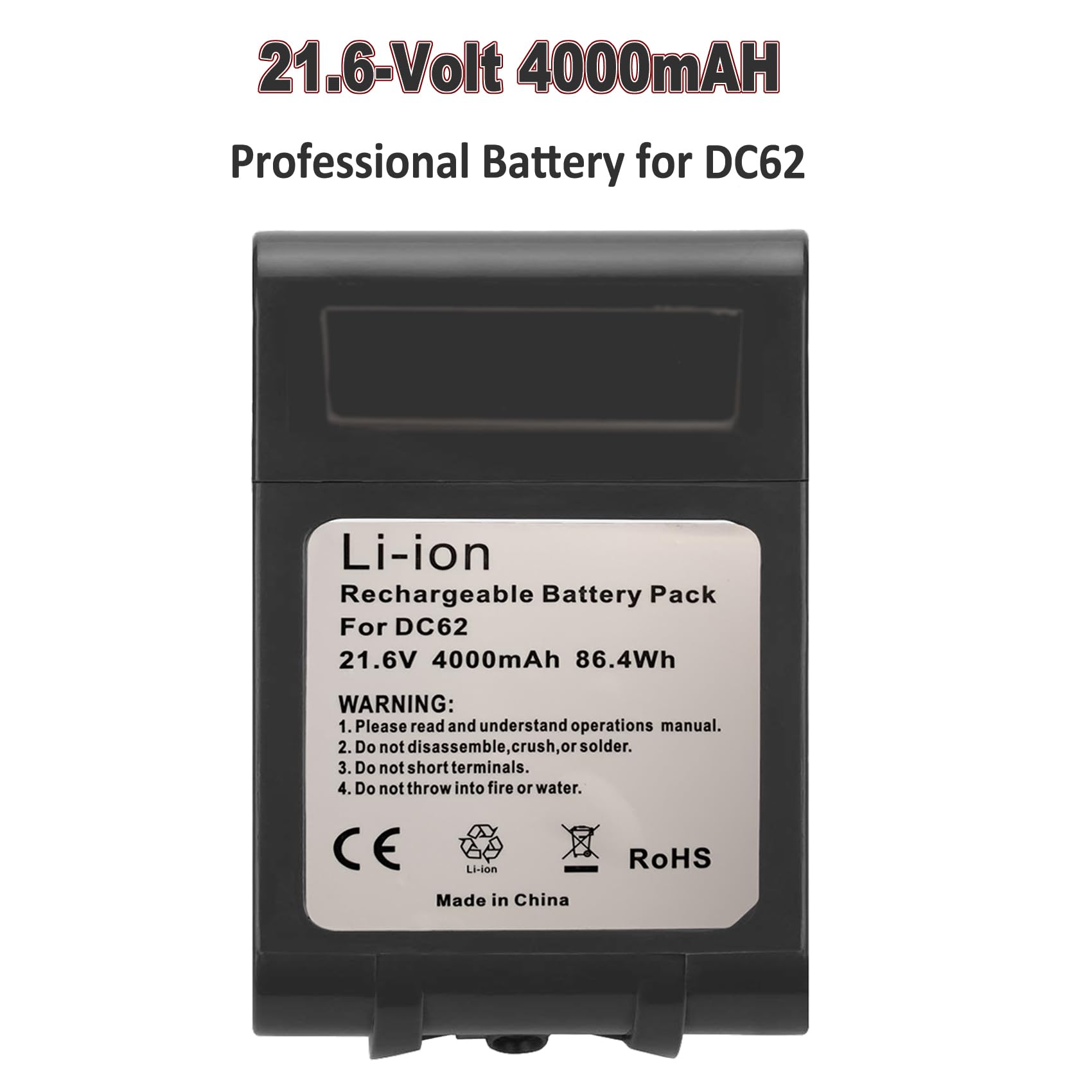 DEWQKI 21.6V 4.0Ah V6 Battery Replacement for V6 Battery Compatible for V6 DC58 DC59 DC61 DC62 DC72 DC74 Absolute Animal Motorhead Slim SV03 SV04 SV05 SV06 SV07 SV09 (V6)