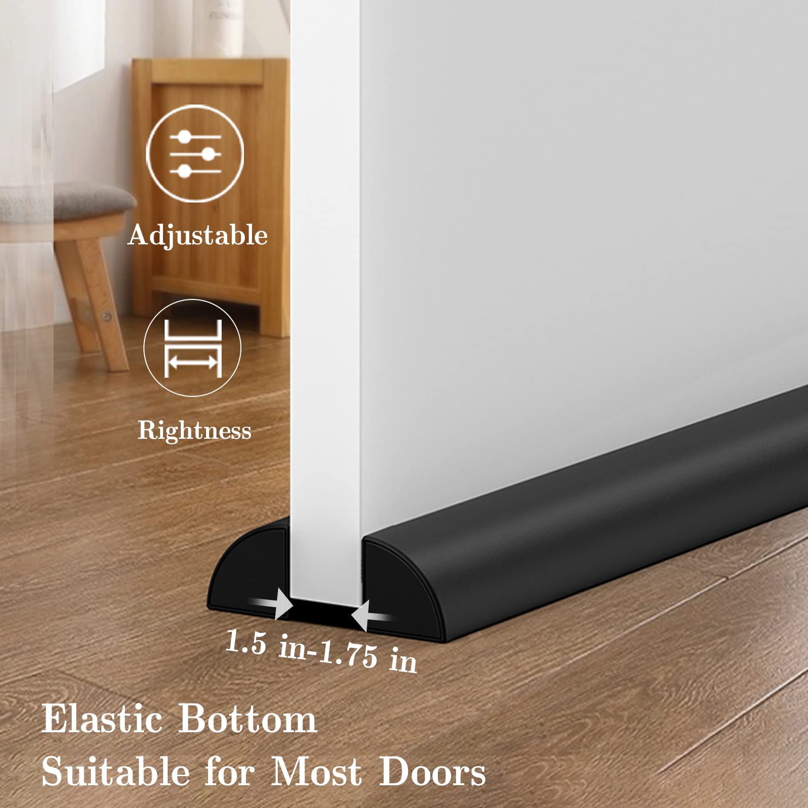 Door Draft Stopper 36inch-Adjustable Under Door Draft Blocker, Double Side Draft Stopper for Bottom of Door Insulator Door Sweep Weather Stripping Soundproof