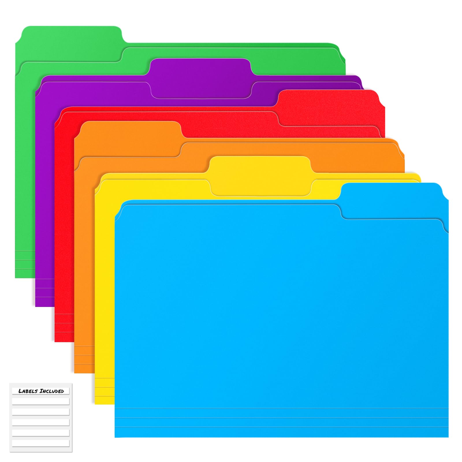 Gloween 36 Pack Plastic File Folders, Assorted Colors File Folders Letter Size, 1/3 Cut Tab Great for Documents Organizing and Easy Files Storage