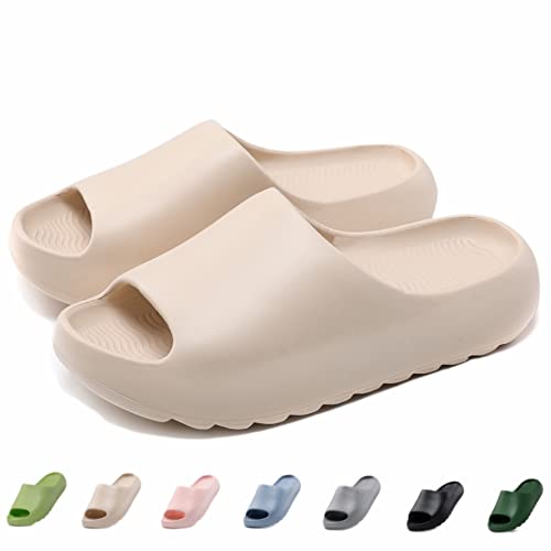 Cloud Slides for Women Men Kids, Pillow Slippers Comfy Non-Slip Soft Waterproof Bathroom Shower Shoes, Cushioned Thick Sole Sandals for Indoor and Outdoor