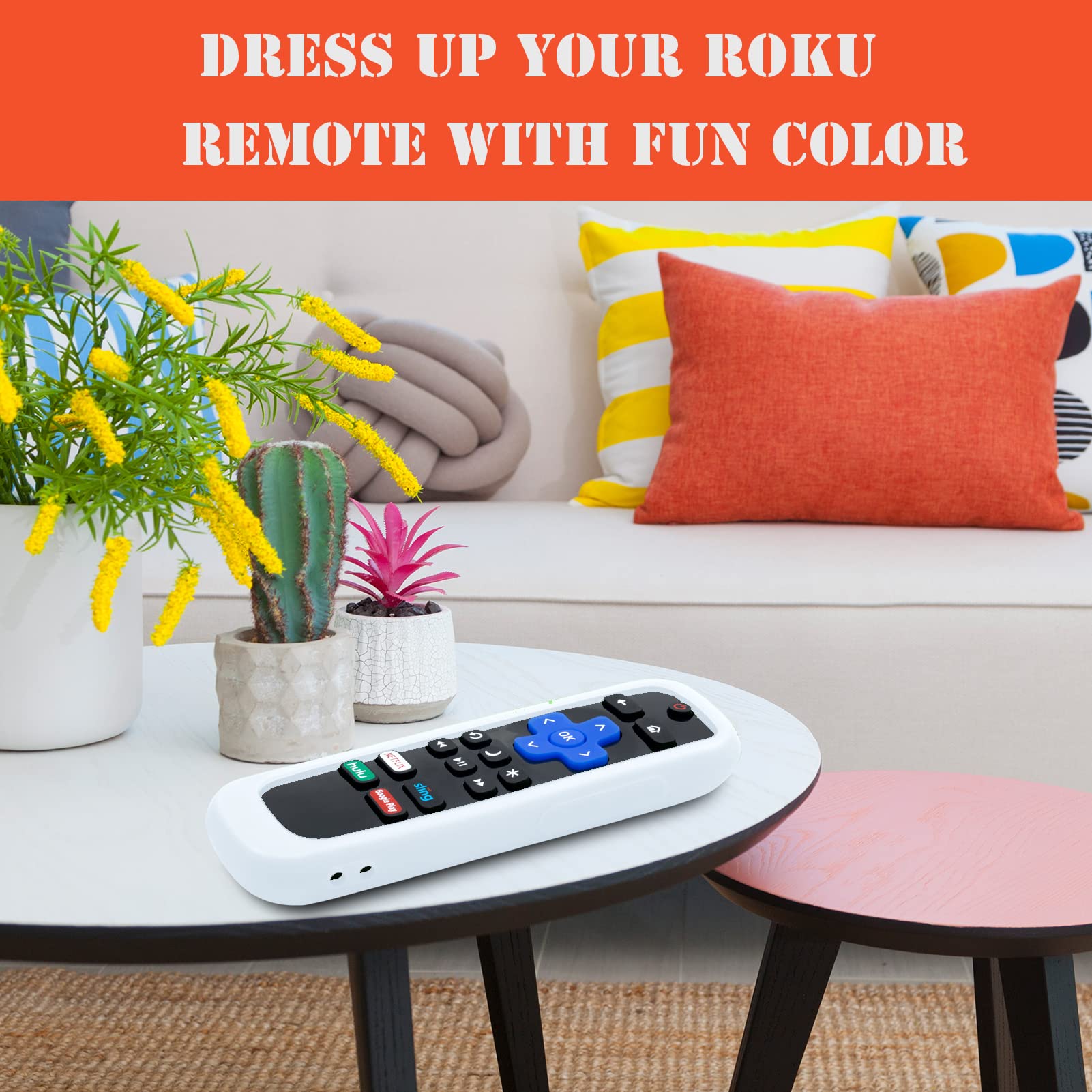 3Pack Case for Roku Remote, Cover for TCL Roku TV Steaming Stick/Hisense/Express Replacement Controller Universal Silicone Sleeve Skin Glow in The Dark Purple Blue White