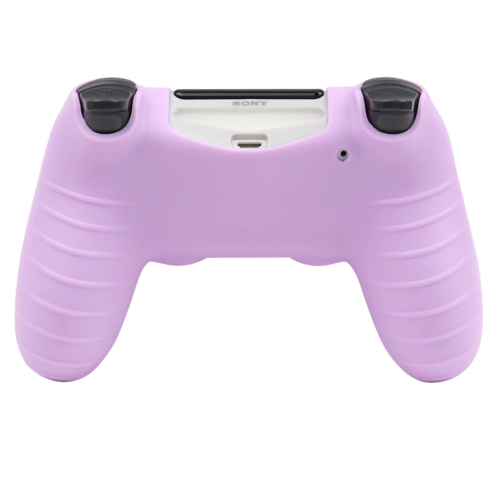 Ralan Purple Controller Skin Silicone for PlayStation 4, Non-Slip Grip Cover Protector Compatible with PS4 Slim/PS4 Pro Controllers with 6 Thumb Grip Caps