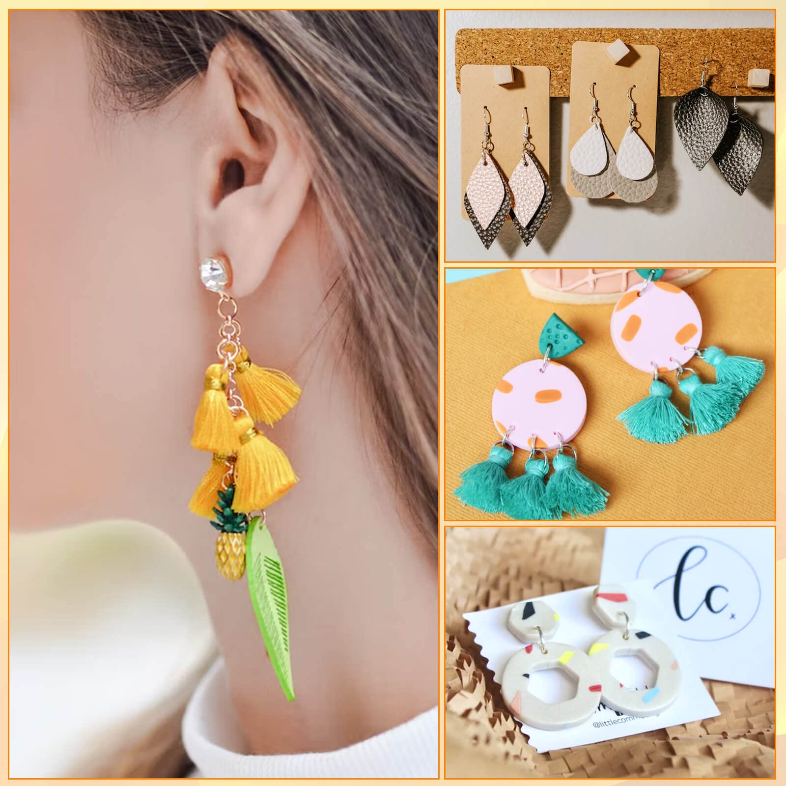 Modacraft 2000Pcs Earring Making Supplies Kit - Hypoallergenic, Includes Hooks, Findings, Posts, Backs, Pins, Jump Rings for Jewelry Making