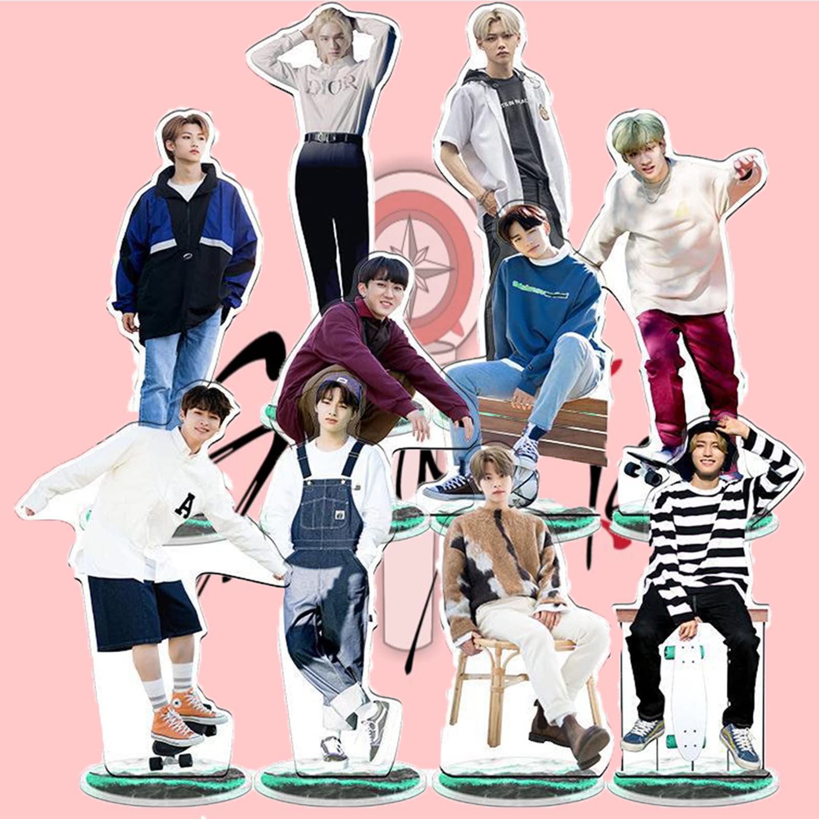 Kpop Stray Kids Acrylic Double-side Photo Desk Stand for STAY Fans Desk Decoration Party Decoration (Han)