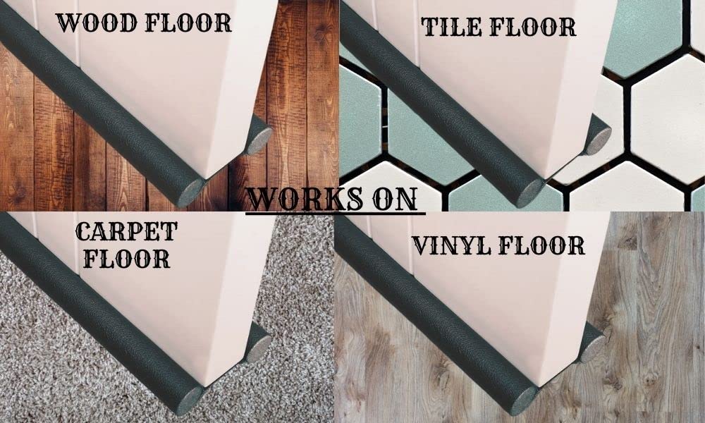 Draft Stoppers, Door Draft Stopper for Bottom of Door, Under The Door Noise Stopper, Soundproof, Lightproof, Weather Stripping Seal for Door and Window. Multi- Purpose Use. 37 Inch in (Black).