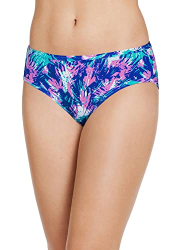 Jockey Women's Underwear Elance Bikini - 3 Pack, Softest Teal/Belvedere Violet Stripe/Tropical Burst, 6