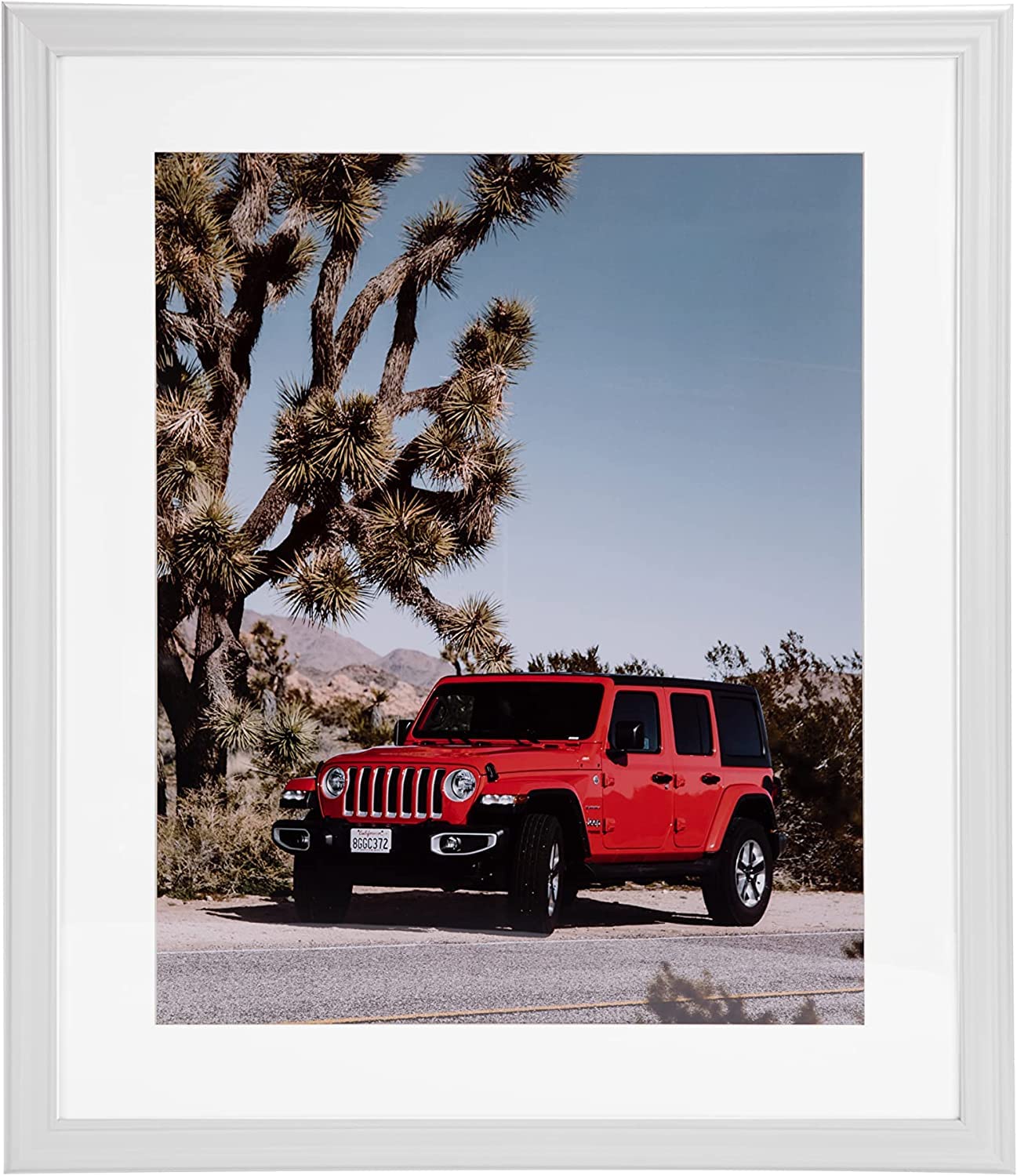 skyDrama 20x24 Picture Frame White PS Material, Display 16x20 Photo without Mat or 20x24 Poster with Mat, Light Weight High Transparent 20by24 Frame for Wall - 20"x24"/White/1Pack