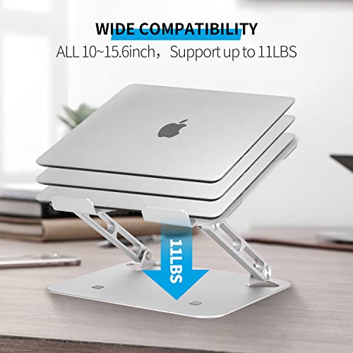 G-STORY Adjustable Laptop Stand, Portable Laptop Riser for 17.3inch Laptops, Adjustment Laptop Stand for Desk, Portable Laptop Riser Holds Up to 17.6lbs Laptop Riser for Notebook (Stand+Fan)