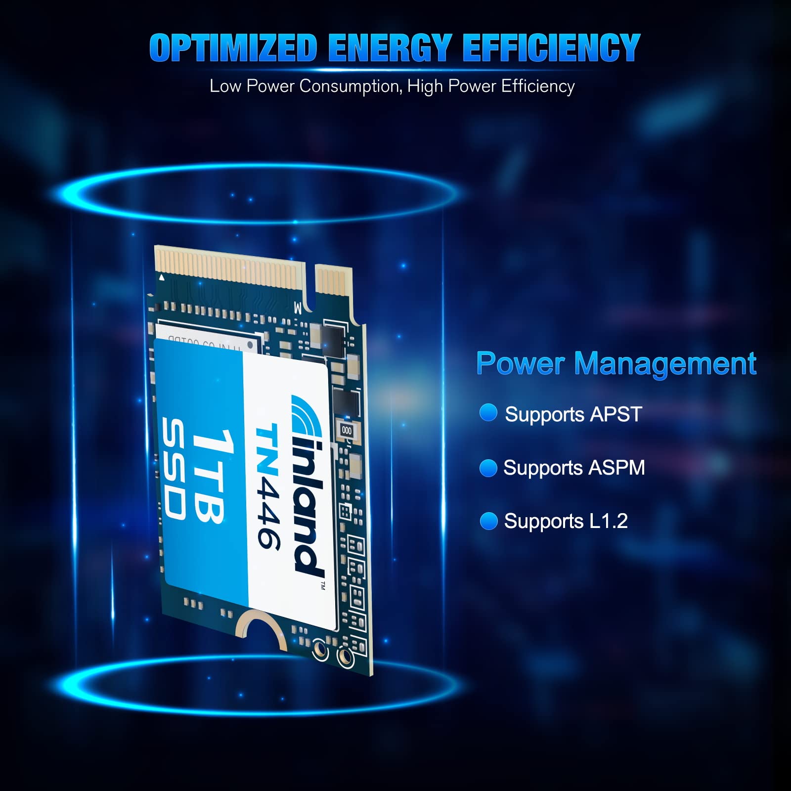 INLAND 2230 Internal SSD 1TB High Performance Gen4x4 M.2 2230 30mm Internal Solid State Drive PCIe 4.0, up to 4,700 MB/s, TN446