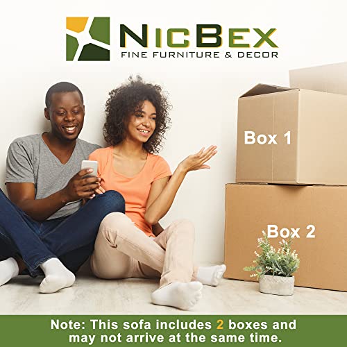 NicBex Convertible Sectional Sofas, 3 Seat Couch, Navy