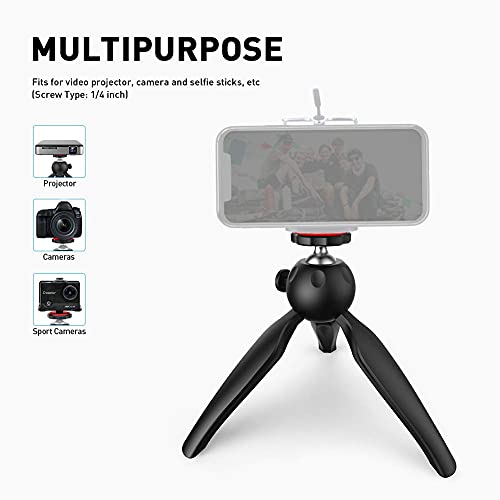 Mini Projector Tripod - YOTON Tripod for Mini Portable Projector, Projector Stand with 360° Metal Rotatable Ball Head for Camera, Mini Projector, Webcam