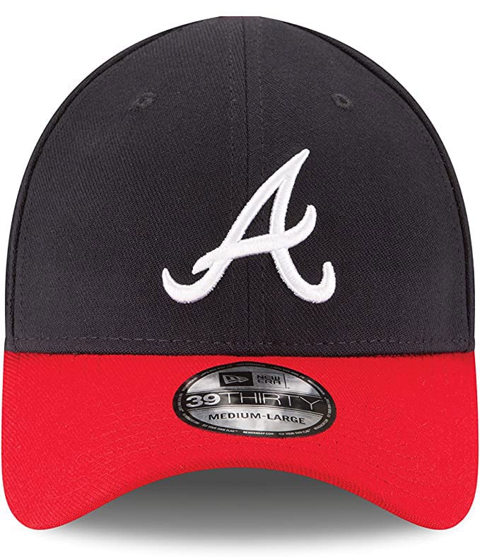 New Era Atlanta Braves Toddler/Child Junior Team Classic 39THIRTY Stretch Fit Navy/Red Hat with White Logo