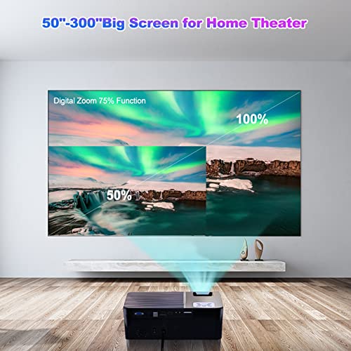 5G WiFi Bluetooth Projector, Full HD Native 1080P Projector 10000 Lumens Support 4K,Zoom,Keystone Correction,Compatible w/ TV Stick, iOS, Android,Laptop[Carrying Bag Included]