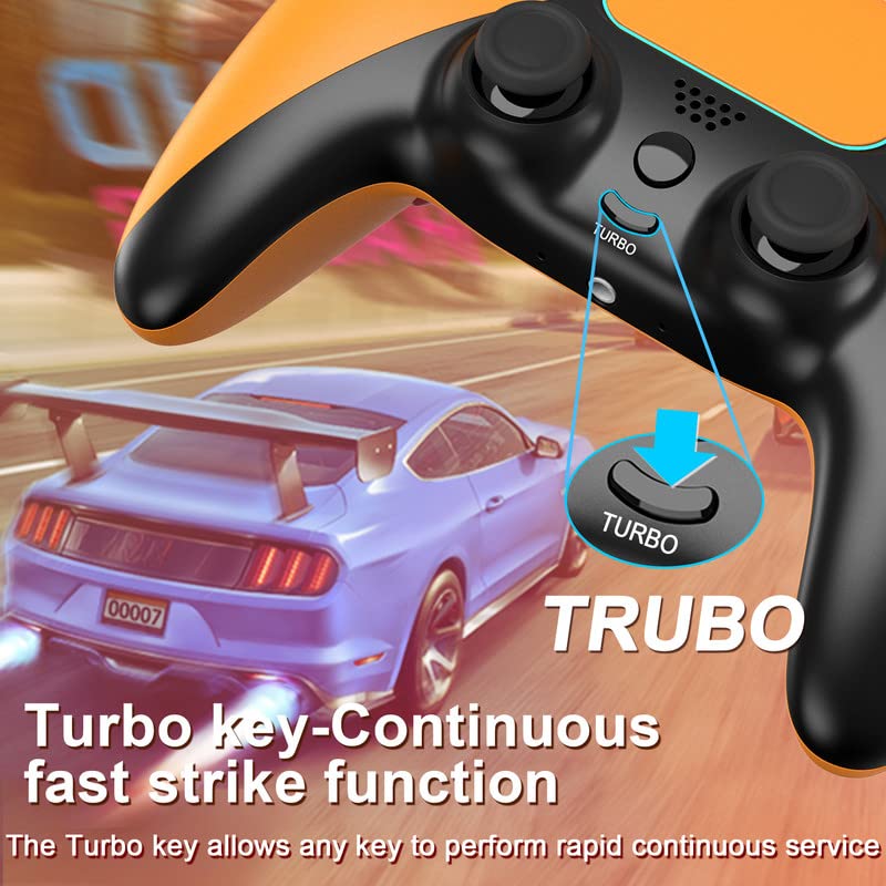 TOPAD Custom Remote for PS4 Controllers, Gamepad Control for Playstation 4 Controller Compatible with Pro/Slim/Steam/PC Console, Ymir Elite Pa4 Controller with Turbo and 2 Remapping Paddles(Orange)