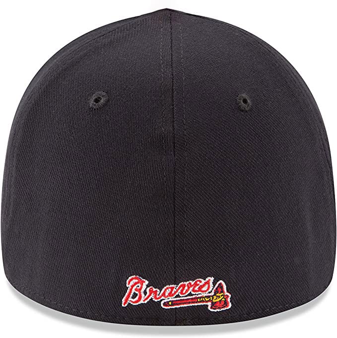 New Era Atlanta Braves Toddler/Child Junior Team Classic 39THIRTY Stretch Fit Navy/Red Hat with White Logo
