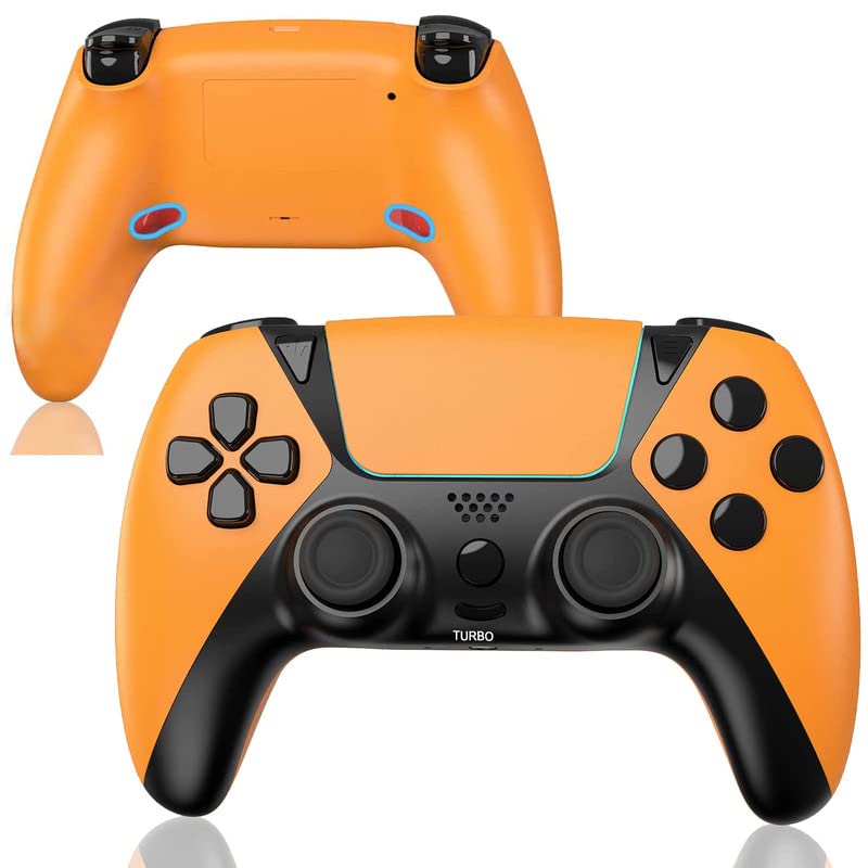 TOPAD Custom Remote for PS4 Controllers, Gamepad Control for Playstation 4 Controller Compatible with Pro/Slim/Steam/PC Console, Ymir Elite Pa4 Controller with Turbo and 2 Remapping Paddles(Orange)