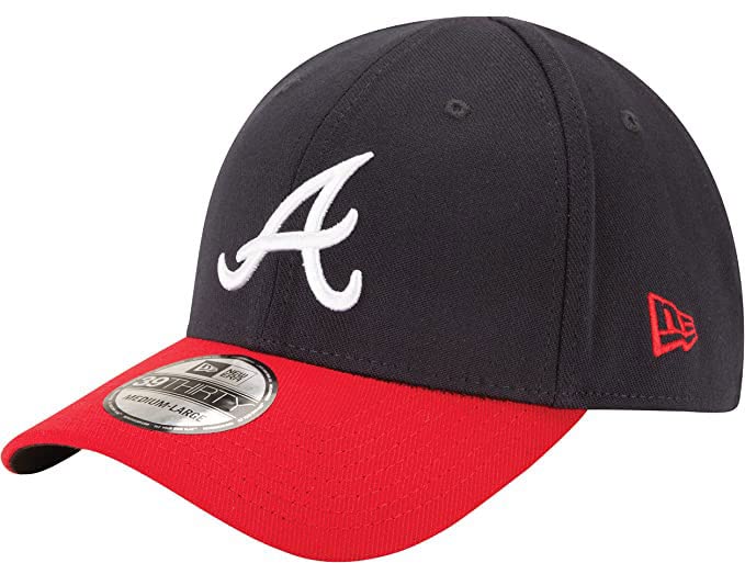 New Era Atlanta Braves Toddler/Child Junior Team Classic 39THIRTY Stretch Fit Navy/Red Hat with White Logo
