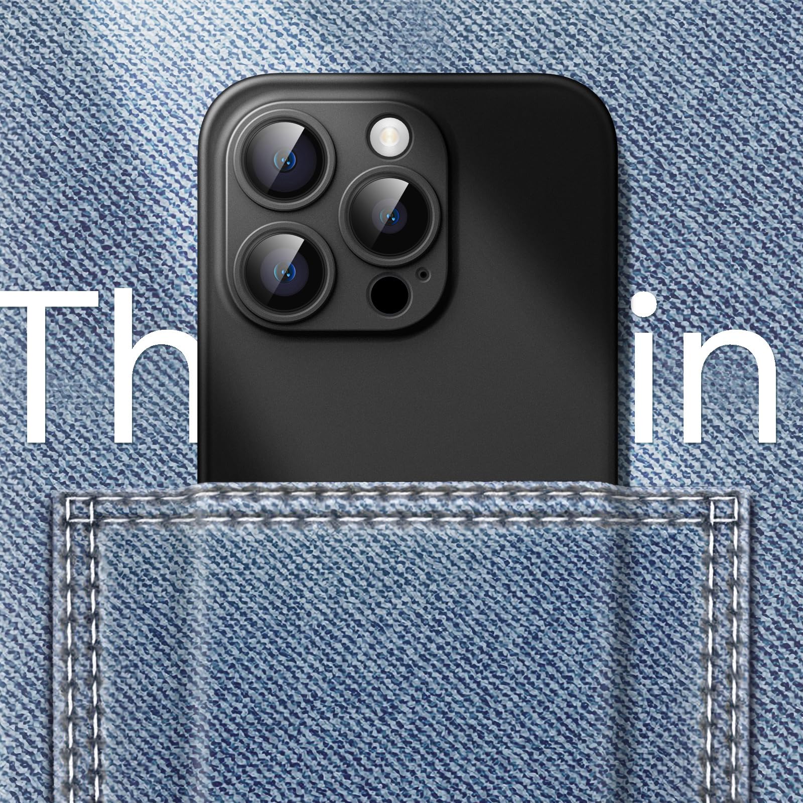 JETech Ultra Slim Case for iPhone 14 Pro Max 6.7-Inch, Camera Lens Cover Full Protection, Lightweight Matte Finish PP Hard Minimalist Case, Support Wireless Charging (Black)