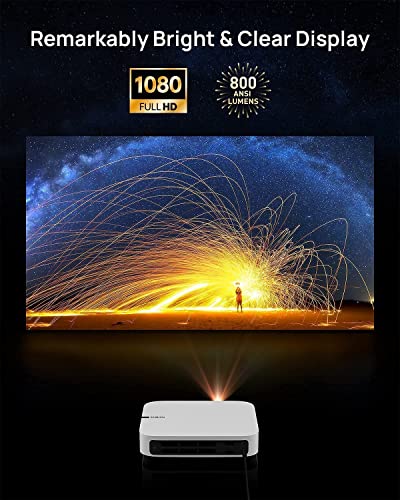 XGIMI Elfin Mini Projector with Carry Case and 3D Glasses, Ultra Compact 1080P Portable Projector 4K Input Supported for Movies & Gaming, Android TV 10.0, 800 ANSI Lumens, HDR 10+