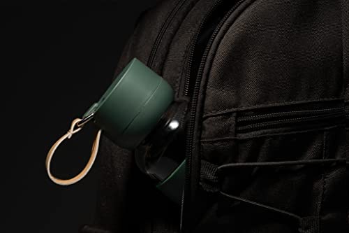 Boukali 400ML Glass Water Bottle With Magnetic Leather Strap/Silicone Sleeve/Leak Proof BPA Free (Green)