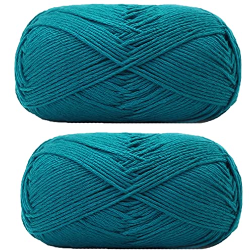 200g Peacock Blue Milk Cotton Crochet Yarn Soft Warm Cotton Thread Yarn for Sweaters Hats Scarves