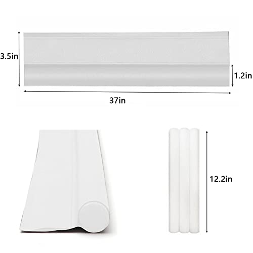 Resdenio Door Draft Stopper Weather Stripping - 37 Inch Door Stoppers for Bottom of Door Seal Gap Reduce Noise and Dust, Under Door Draft Stopper (White)