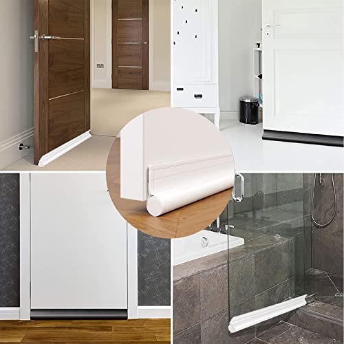 Resdenio Door Draft Stopper Weather Stripping - 37 Inch Door Stoppers for Bottom of Door Seal Gap Reduce Noise and Dust, Under Door Draft Stopper (White)