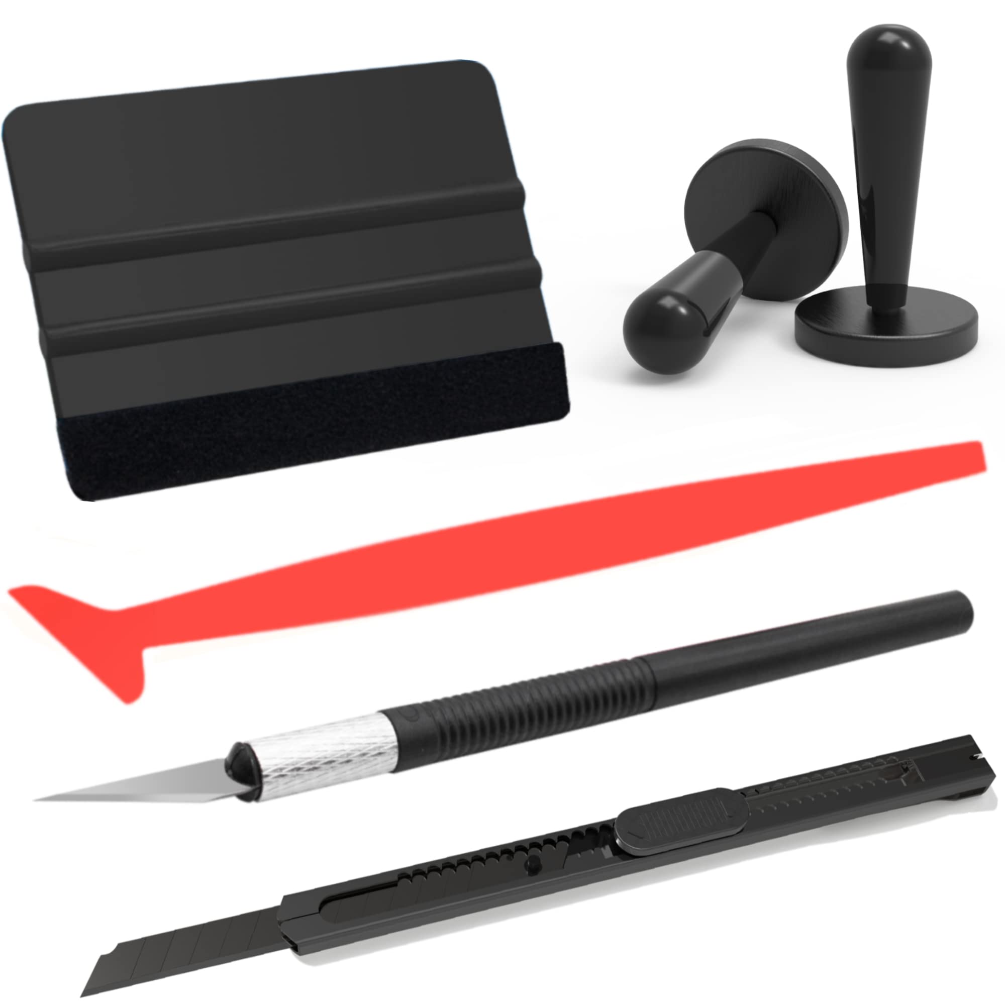 Spanno Vinyl Wrap Tool Kit Automotive Vinyl Wraps Car Wrapping Kit Car Tint Window Kit Vinyl Wrap for Cars Includes Vinyl Squeegee, Wrap Squeegee, Magnet Holder and Utility Knife