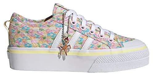 adidas Women's Disney Nizza Platform Shoes, Clear Pink/Cloud White/Calvi US7