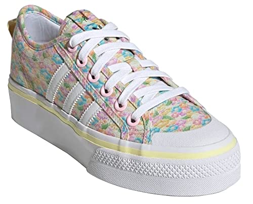 adidas Women's Disney Nizza Platform Shoes, Clear Pink/Cloud White/Calvi US7