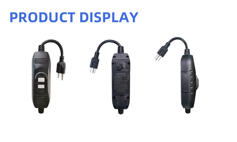 GFCI Replacement Inline Assembly 3 Wires , Auto-Monitor,Manual Reset, Waterproof, Ground Fault Circuit Interrupter for Power Pressure Washer, Power Tools, Lawn , Pool Pump,