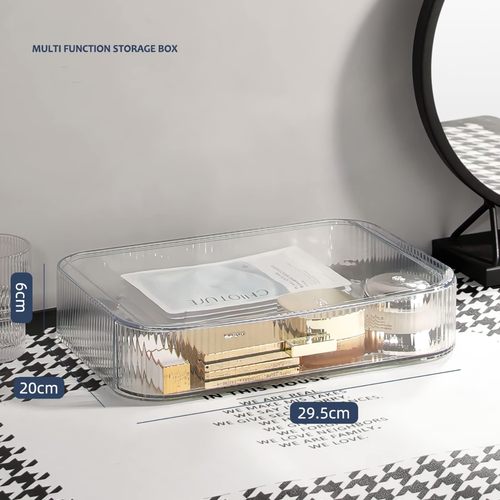 Decorcode Stackable Clear Plastic Organizer Drawer | Organize Eyeshadow Palettes, Cosmetics, and Beauty Supplies on a Vanity