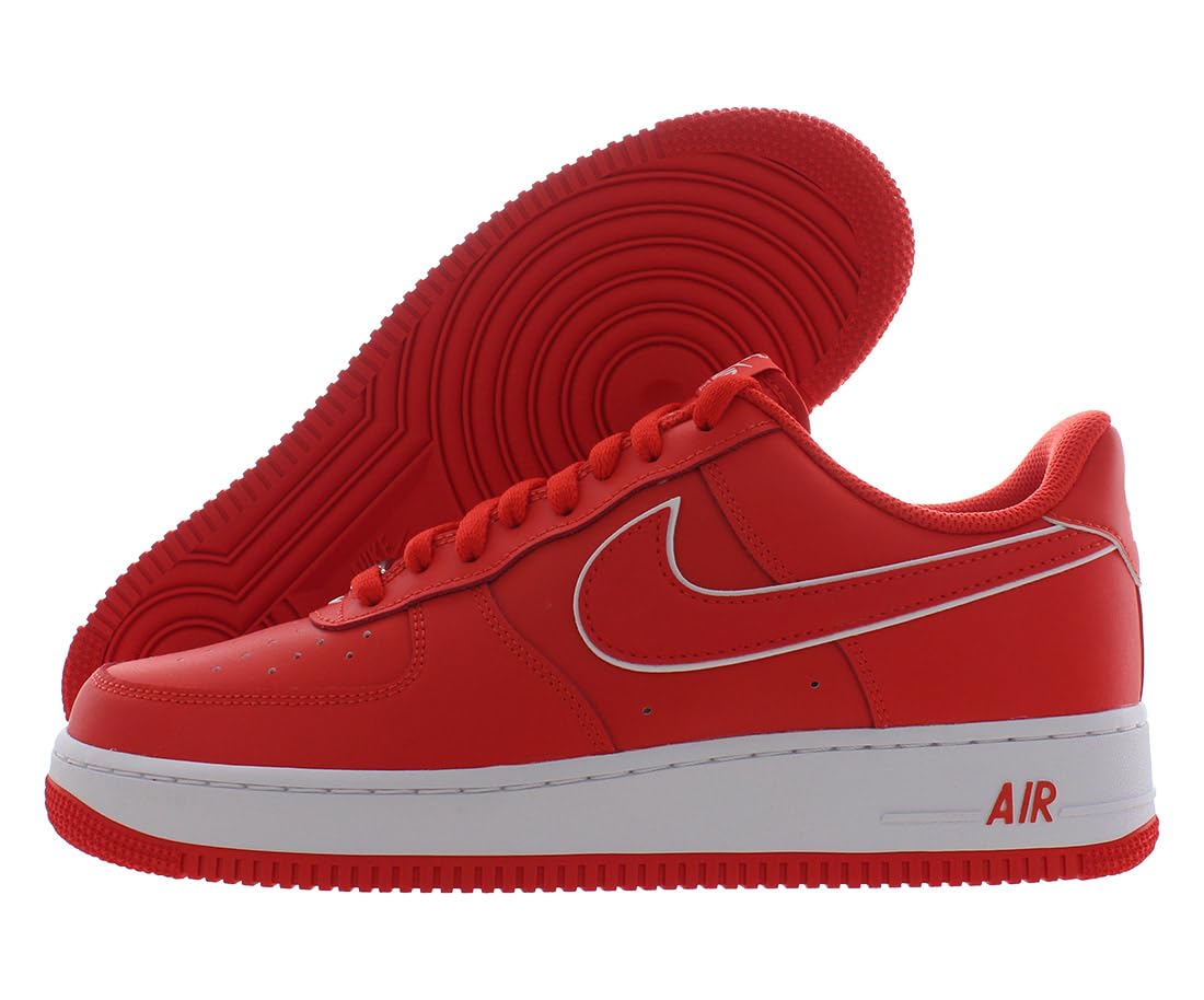 Nike Men's Air Force 1 Shoe, Picante Red-white, 11.5