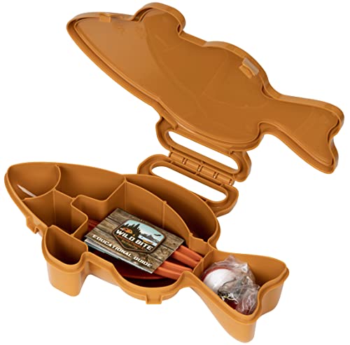 Flambeau Outdoors Wild Bite Fishing Tackle Box Kit | Orange/Trout - Tackle Box for Beginners, 25-Piece Multi-Species Tackle Assortment for Catching Bass/Panfish/Trout, Spade and Plier Multi-Tool