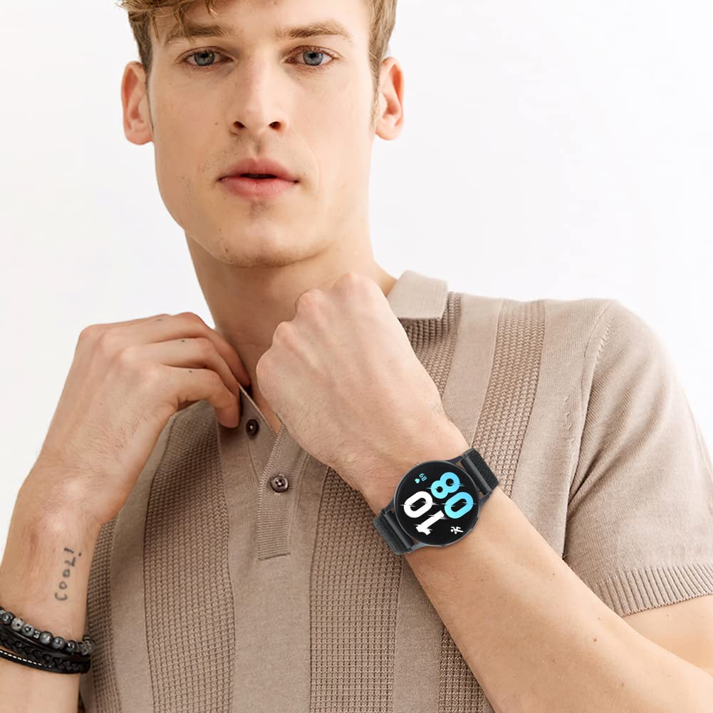 XFYELE Nylon Watch Band Compatible with Samsung Galaxy Watch 7/6/5/4/FE 40mm 44mm/Watch 6 Classic 43mm 47mm/Watch 5 Pro 45mm/Watch 4 Classic 42mm 46mm, 20mm Quick Release Replacement Sport Strap