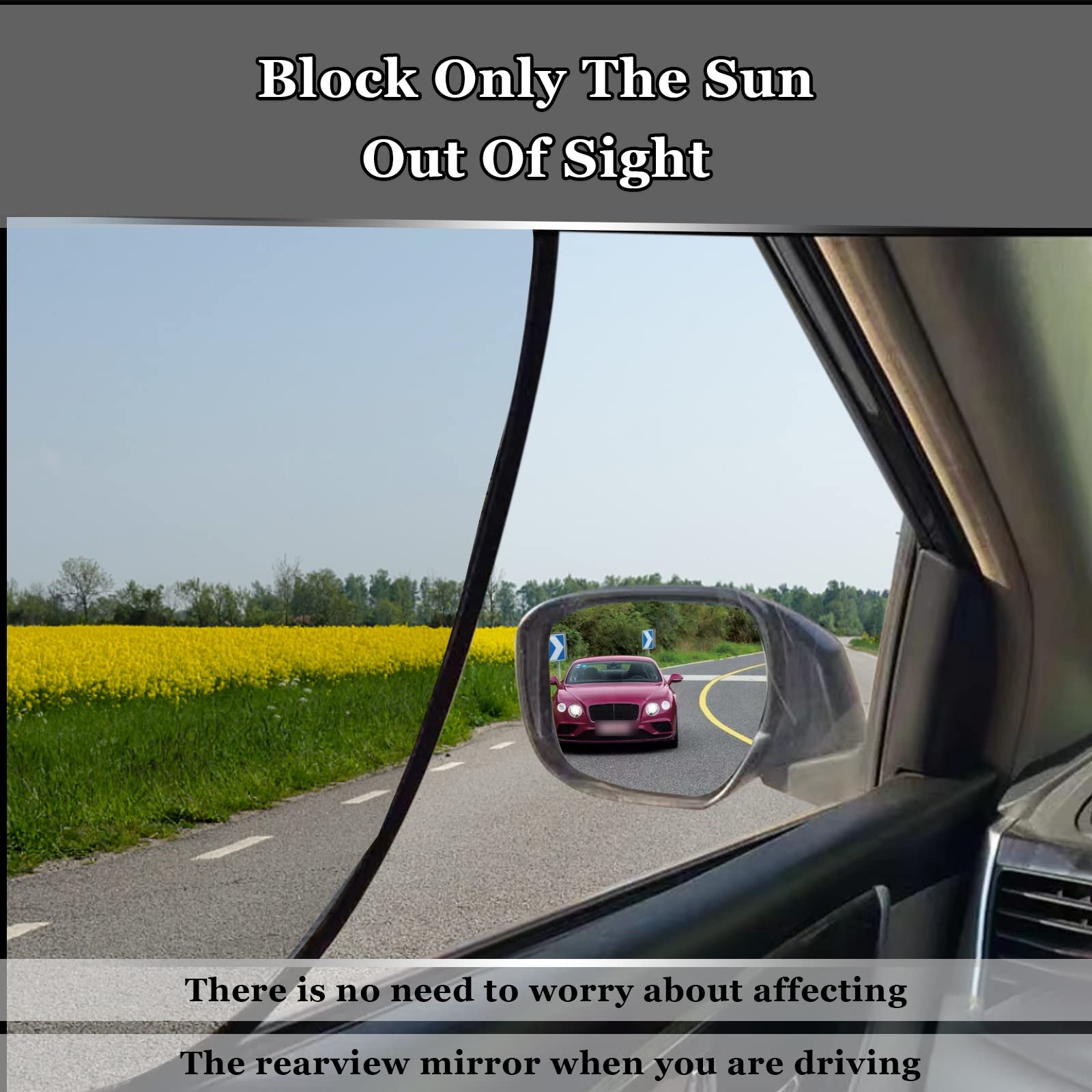 2PCS Universal Car Window Sun Shade, 17.3×14.2 Inch for Car Side Window Sun Glare, Sun and Glare Protection for Your Child, Blocks 99% of Harmful UV Rays