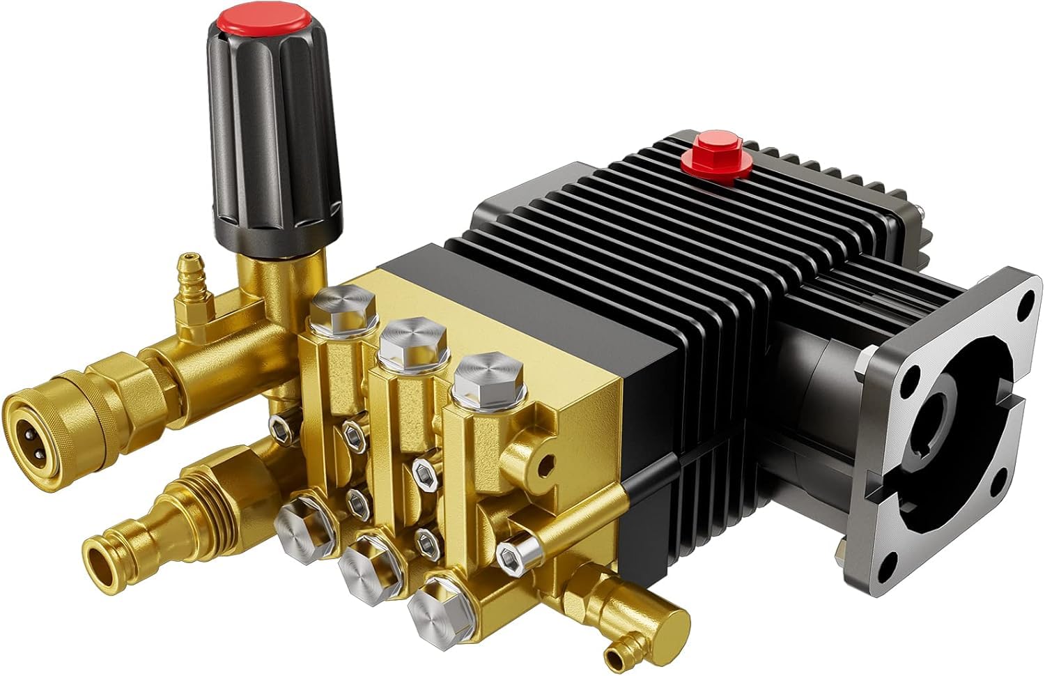 POHIR Pressure Washer Pump 3600PSI, 3.3GPM 3/4'' Shaft Replacement Crankshaft Triplex Brass Pump, Self-Lubricating Corrosion-Resistant Spray Ceramic Plunger, Fit for Most Brand Honda Simpson