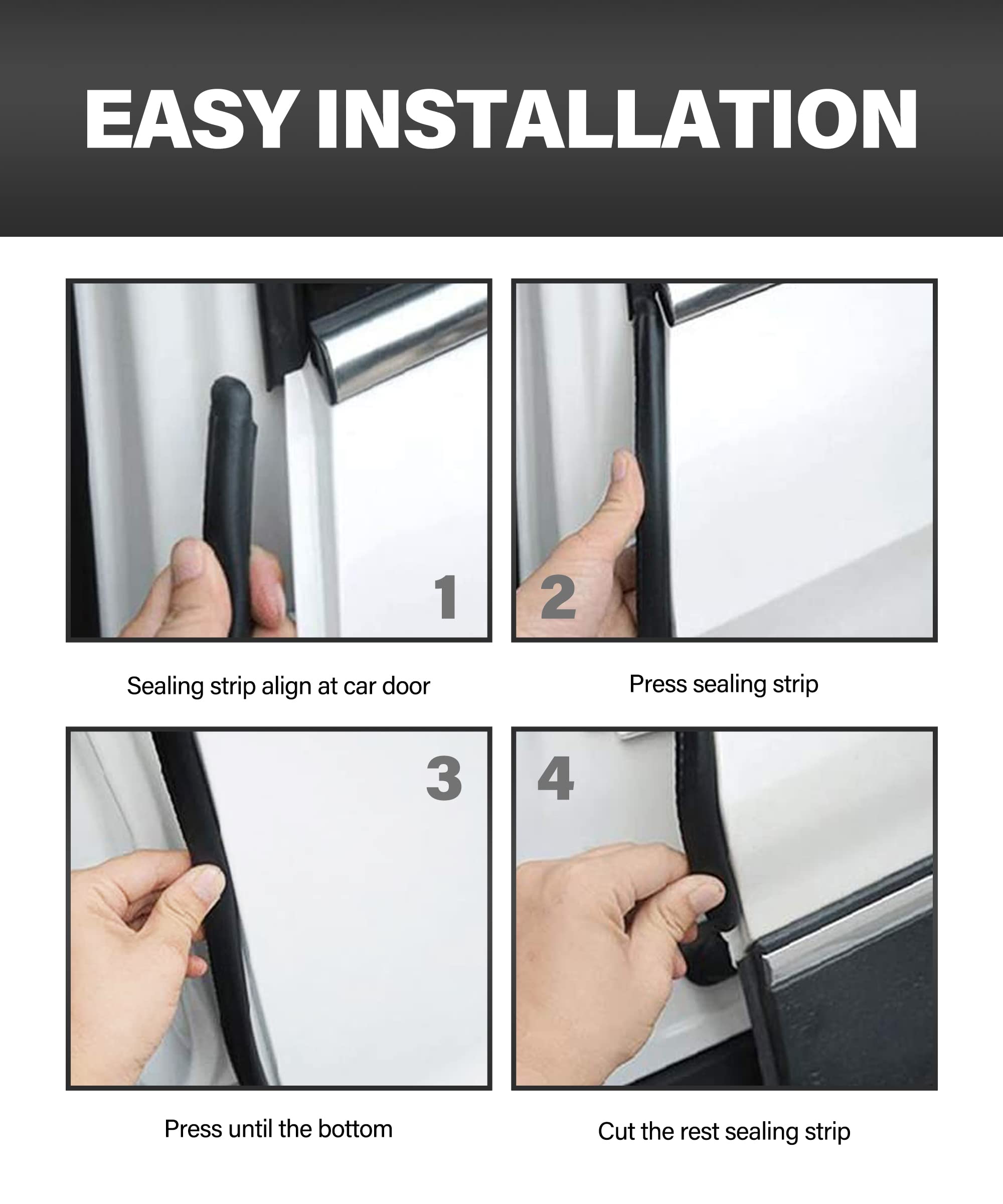 ESEWALAS 10FT/20FT Universal Automotive Door Seal Strip,U-Shape Car Door Rubber Seal Strip Trim Seal with Side Bulb,Self-Adhesive Car Weather Stripping Seal Strip,Home Applications (20Ft)